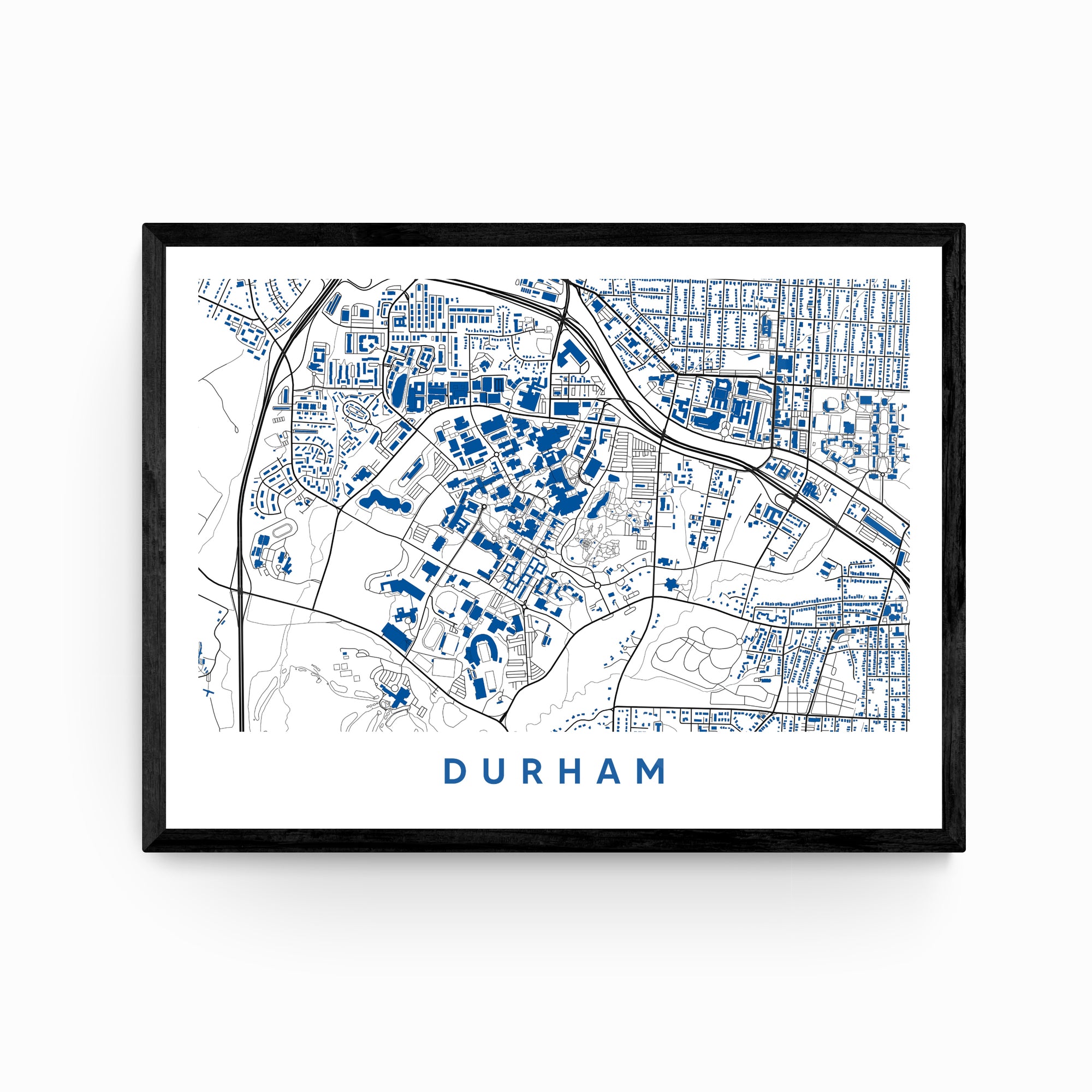 Durham NC Map – Campus Map Prints
