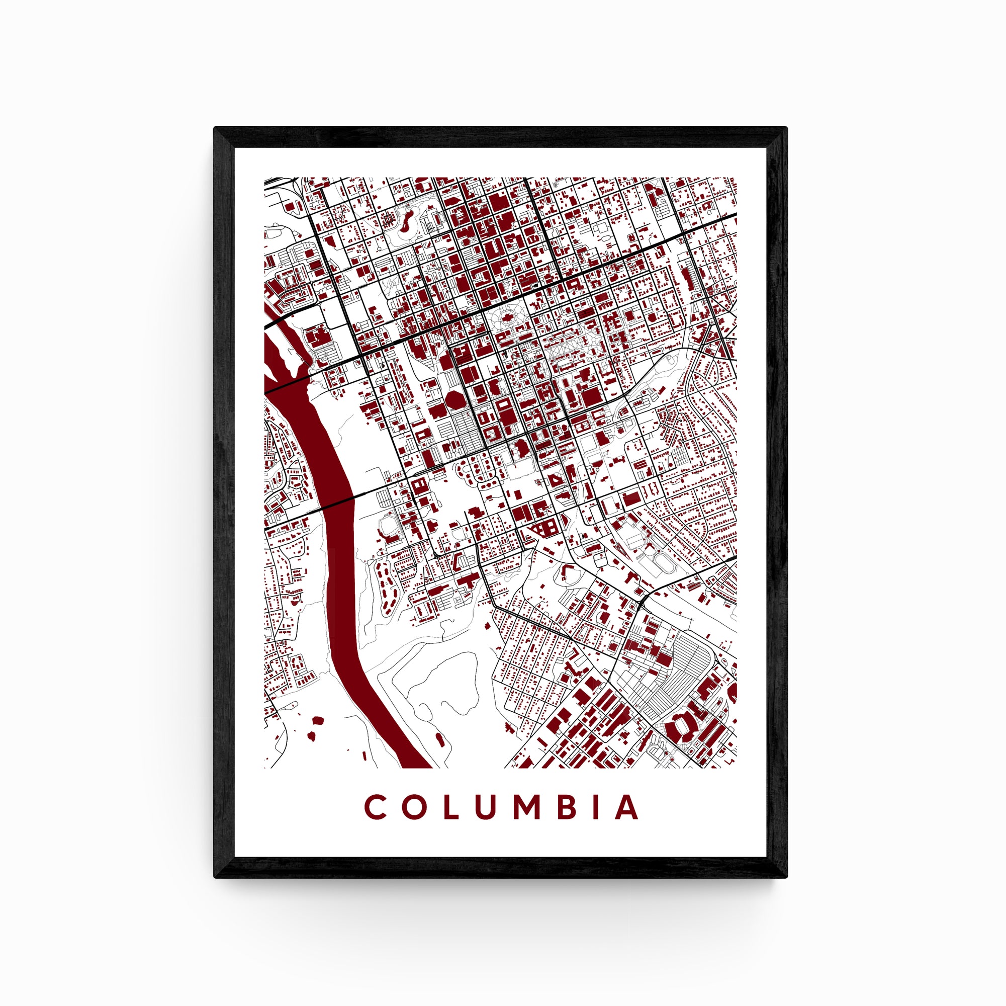 Columbia South Carolina Map – Campus Map Prints