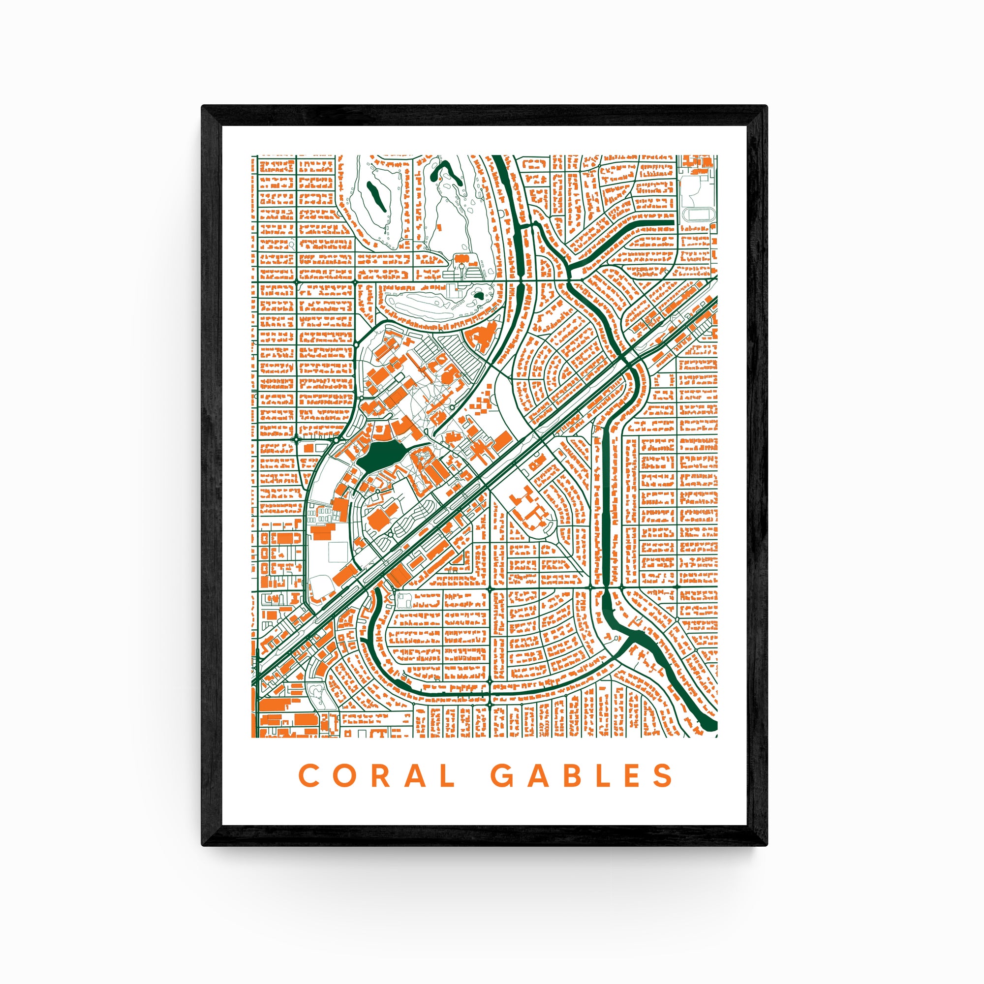 Coral Gables FL Map – Campus Map Prints