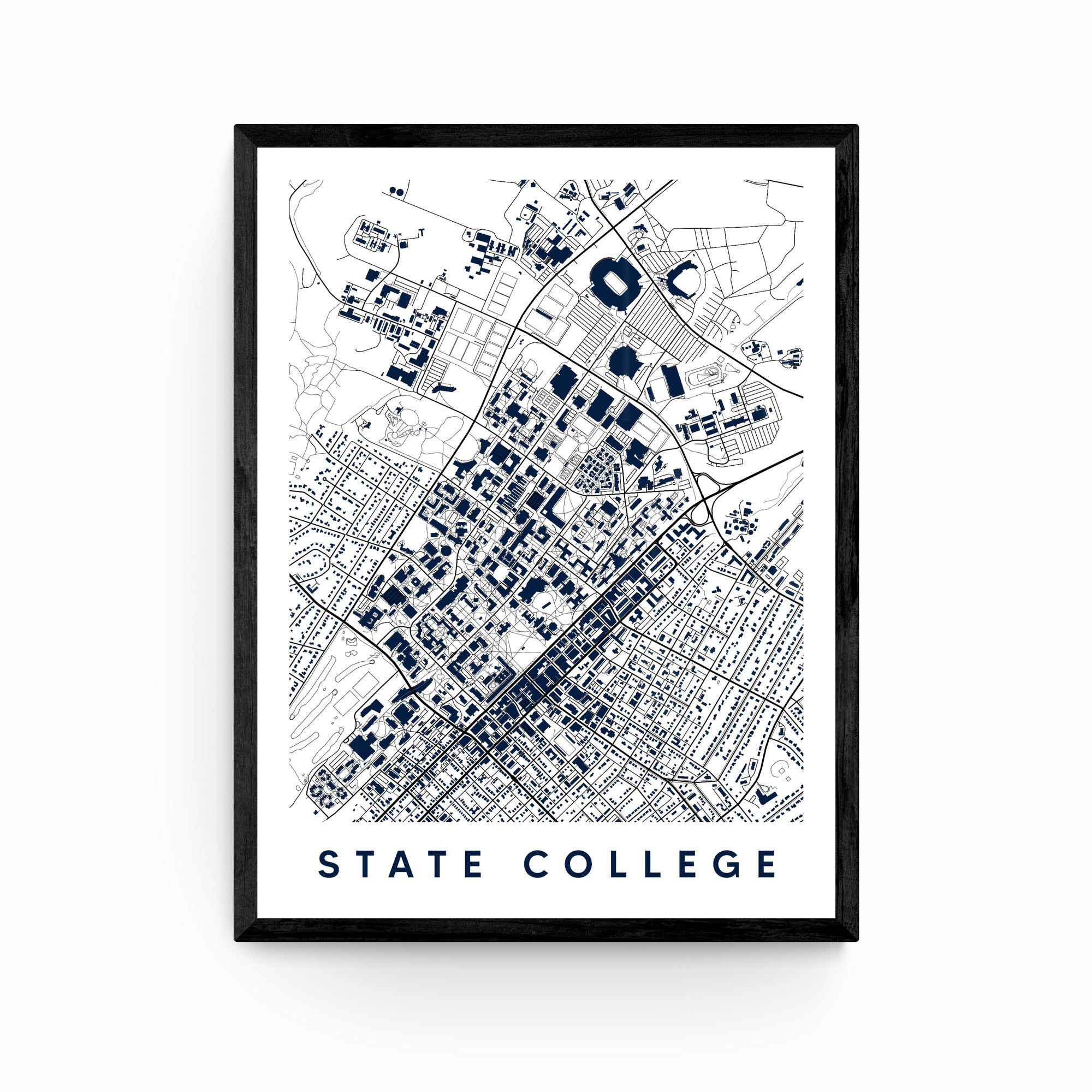 State College Pennsylvania Map – Campus Map Prints