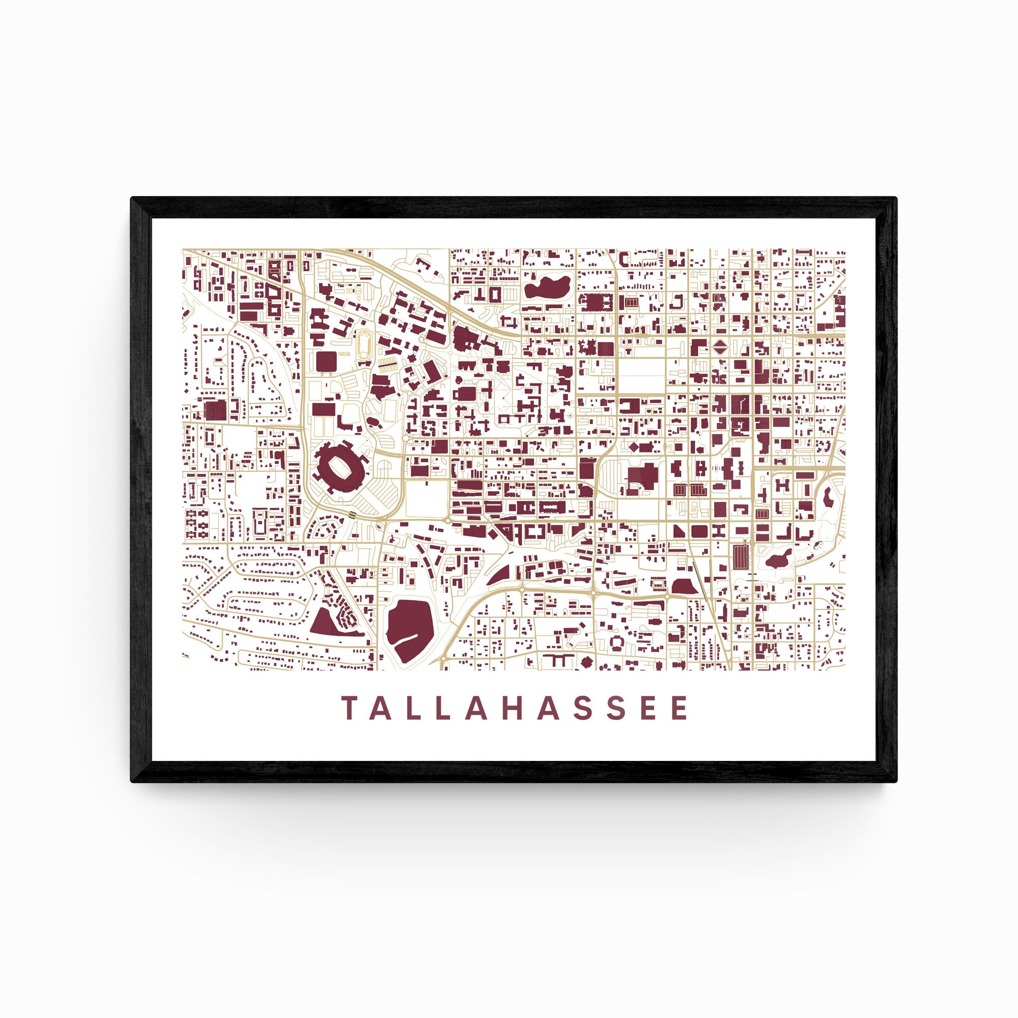Tallahassee FL Map – Campus Map Prints